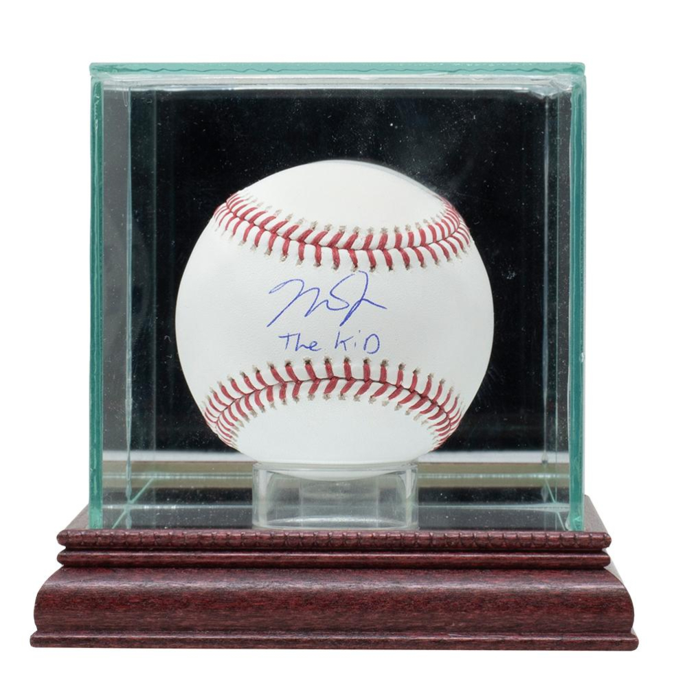 Mike Trout Signed OML Baseball Inscribed "The Kid" with Display Case ...