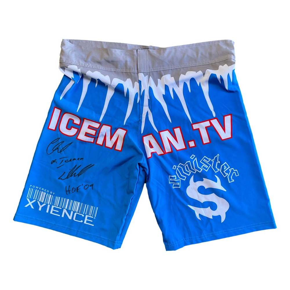 Chuck "The Iceman" Liddell Signed Iceman UFC Trunks Inscribed "HOF '09 ...