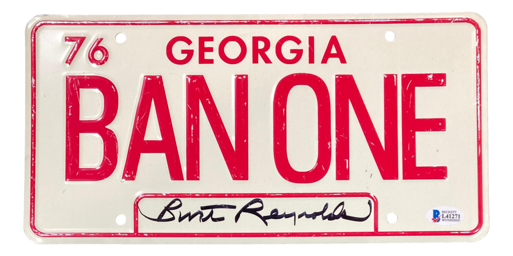 Burt Reynolds Signed "Smokey And The Bandit" Georgia License Plate ...