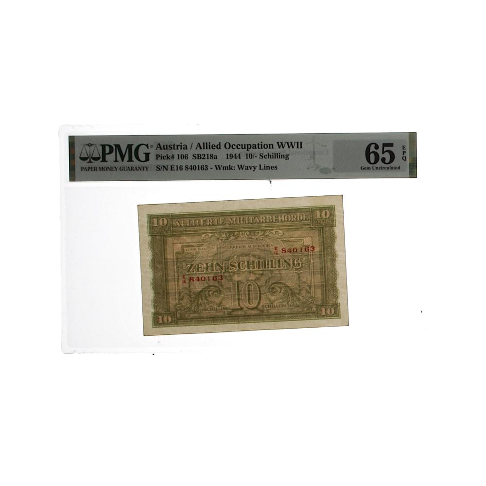 1944 Austria / Allied Occupation WWII 10 Schilling (PMG GU65 EPQ ...