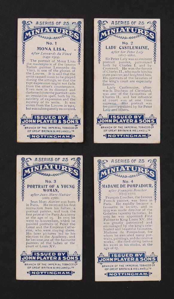 1923 Player's Miniatures (Beautiful Women) Complete Set of (25) Cards ...