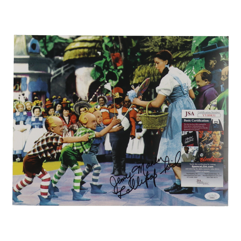 Jerry Maren Signed "The Wizard of Oz" 11x14 Photo Inscribed "Lollipop ...