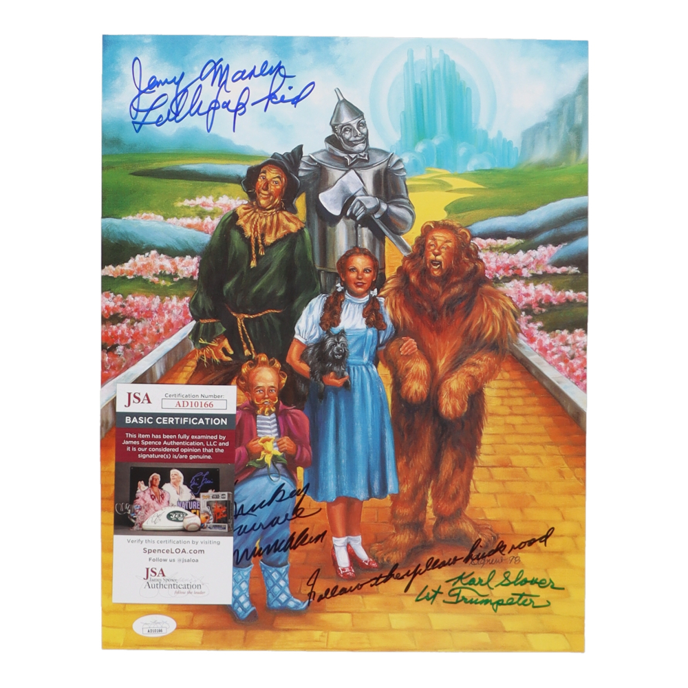 Jerry Maren, Karl Slover & Mickey Carroll Signed "Wizard of Oz" 11x14 ...