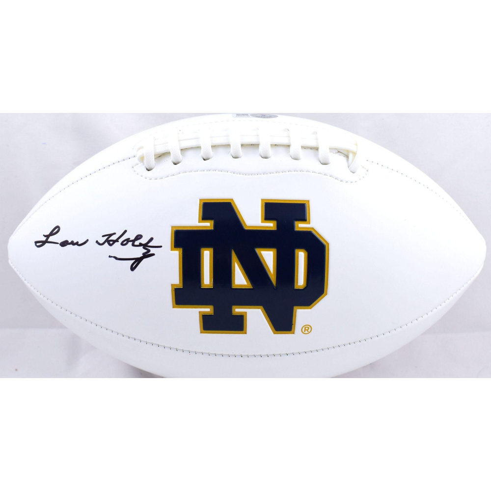 Lou Holtz Signed Notre Dame Fighting Irish Logo Football (Beckett ...