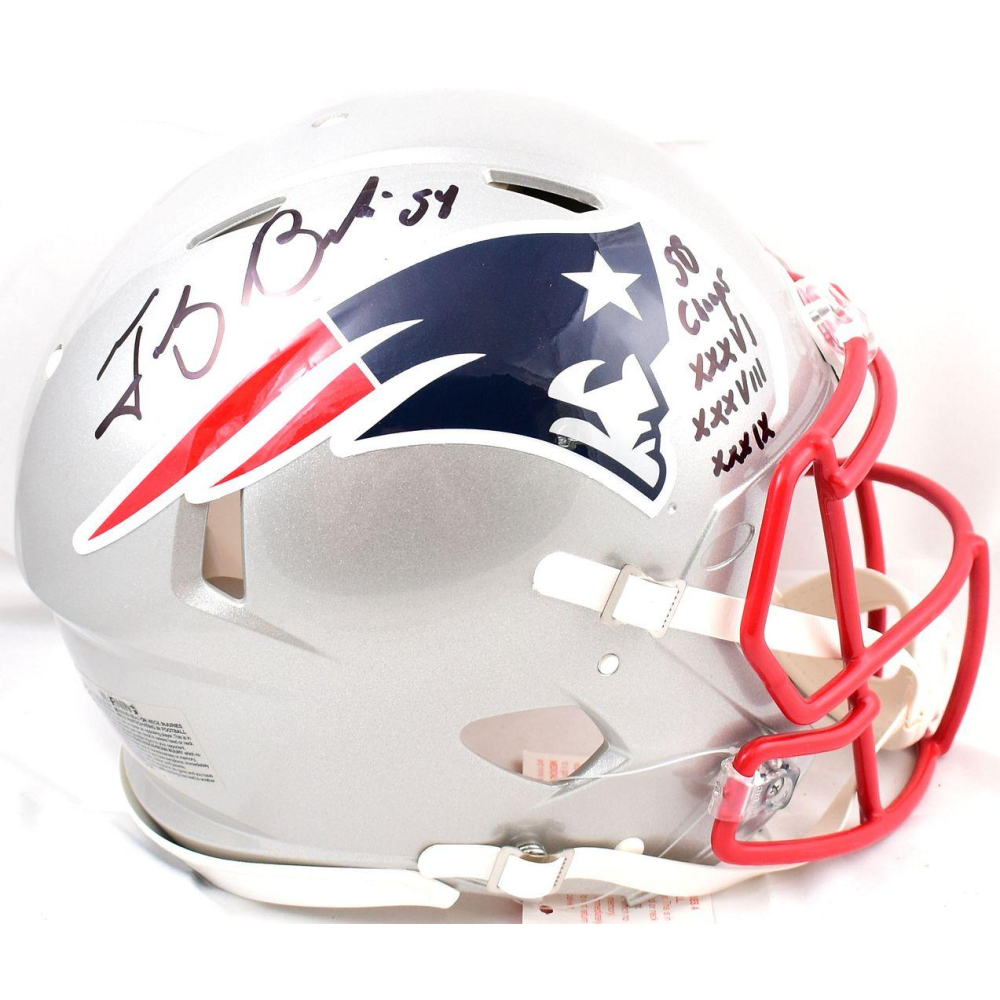 Tedy Bruschi Signed Patriots Full-Size Authentic On-Field Speed Helmet ...