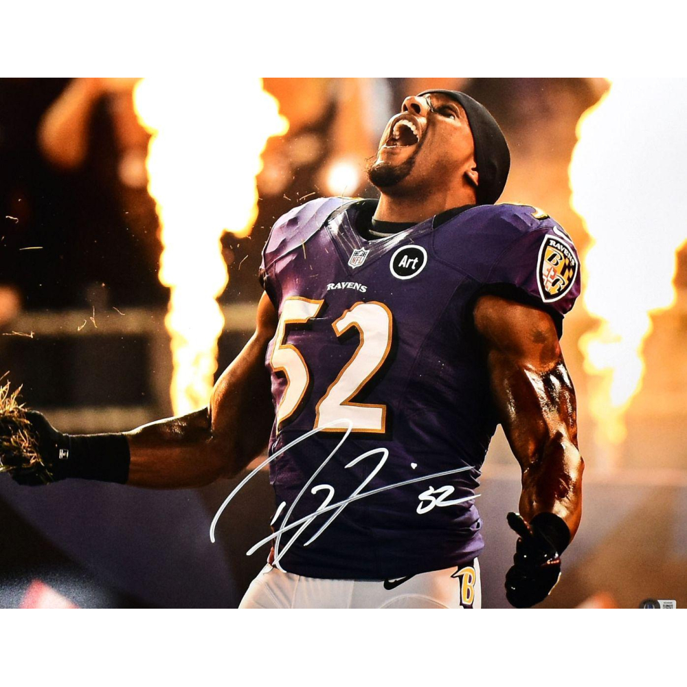 Ray Lewis Signed Ravens 16x20 Photo (Beckett) | Pristine Auction