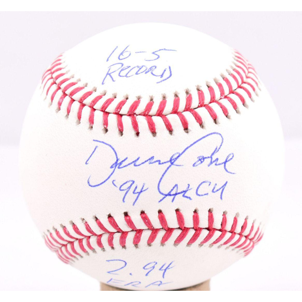 David Cone Signed OML Baseball with (3) Career Stat Inscriptions ...