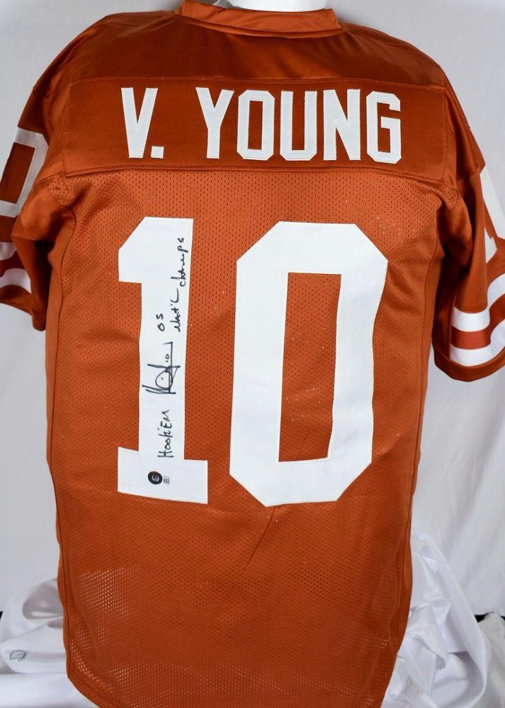 Vince Young Signed Jersey Inscribed "05 Nat'l Champs" & "Hook 'Em ...