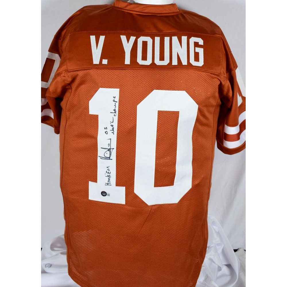 Vince Young Signed Jersey Inscribed "05 Nat'l Champs" & "Hook 'Em ...