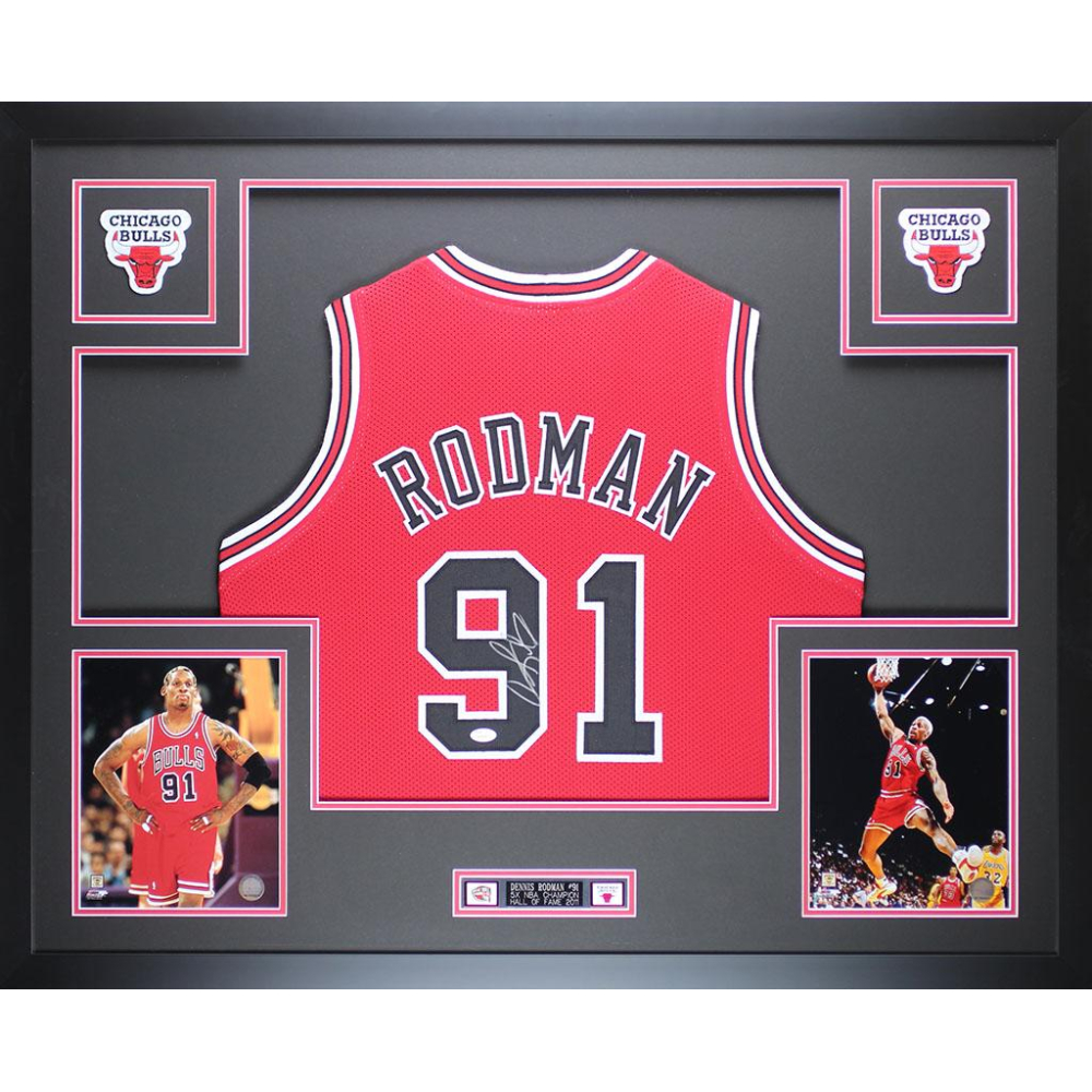 Dennis Rodman Signed Custom Framed Jersey Display (JSA) | Pristine Auction