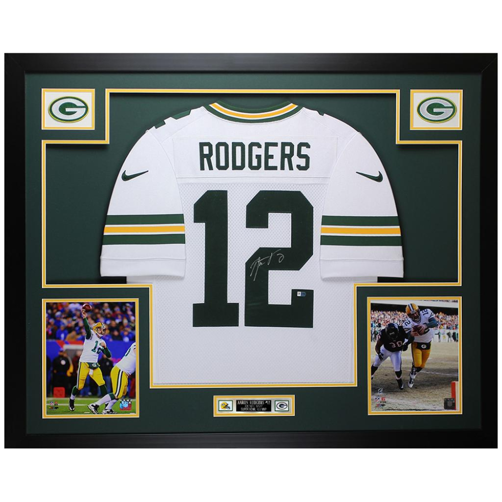 Aaron Rodgers Signed Custom Framed Jersey Display (Fanatics) | Pristine ...