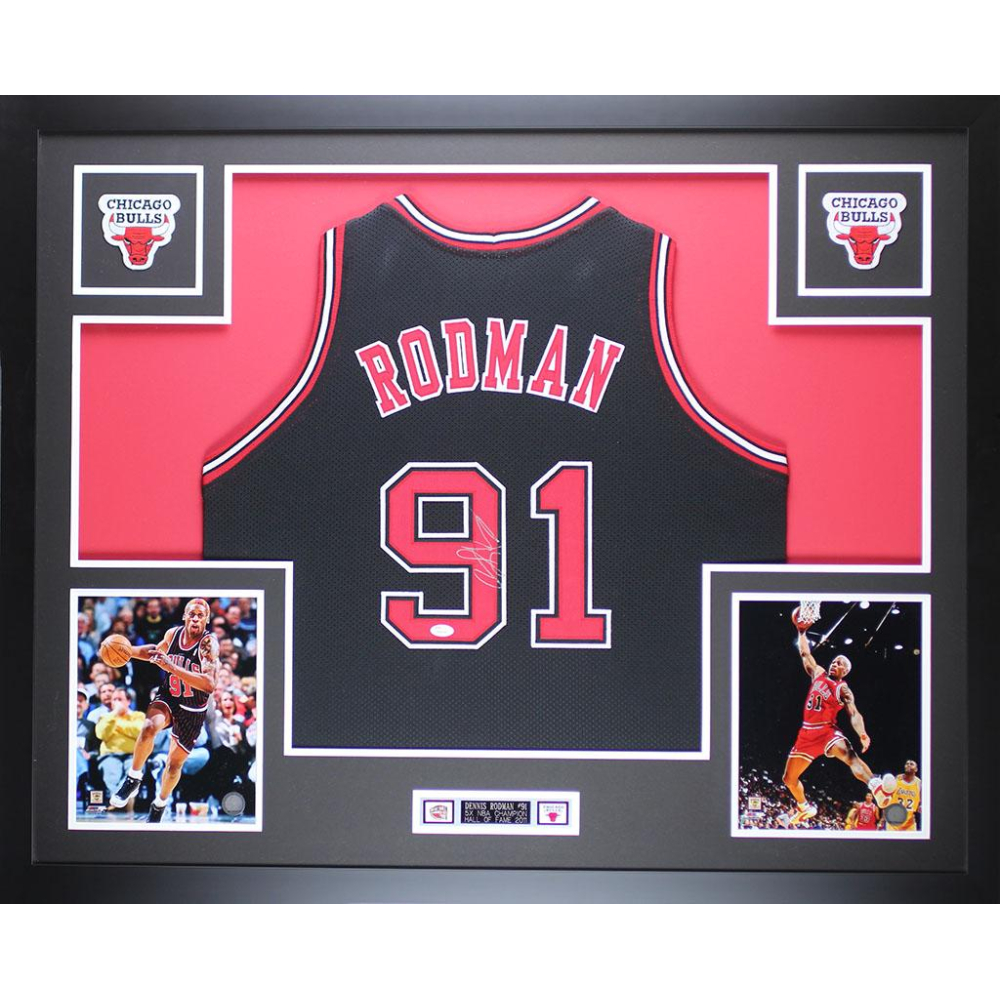 Dennis Rodman Signed Custom Framed Jersey Display (JSA) | Pristine Auction