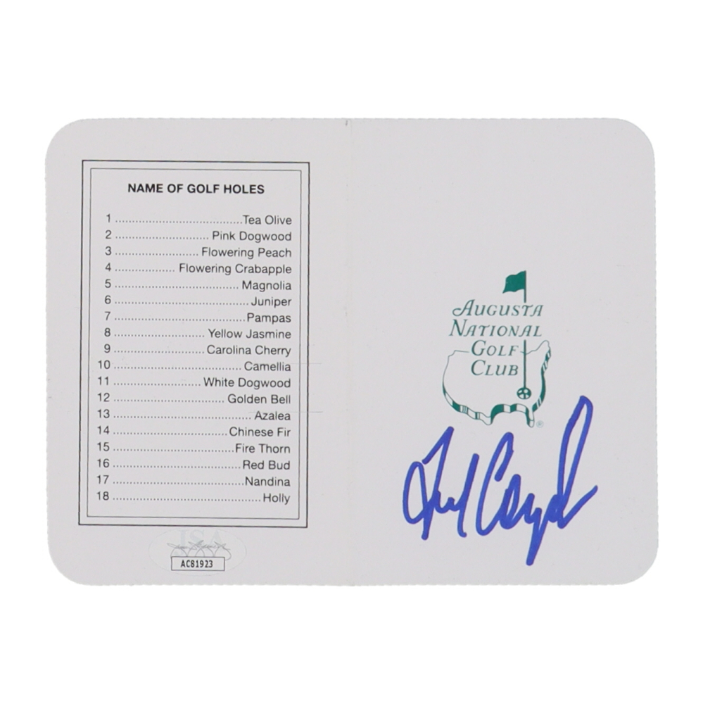 Fred Couples Signed Augusta National Golf Club Scorecard (JSA ...