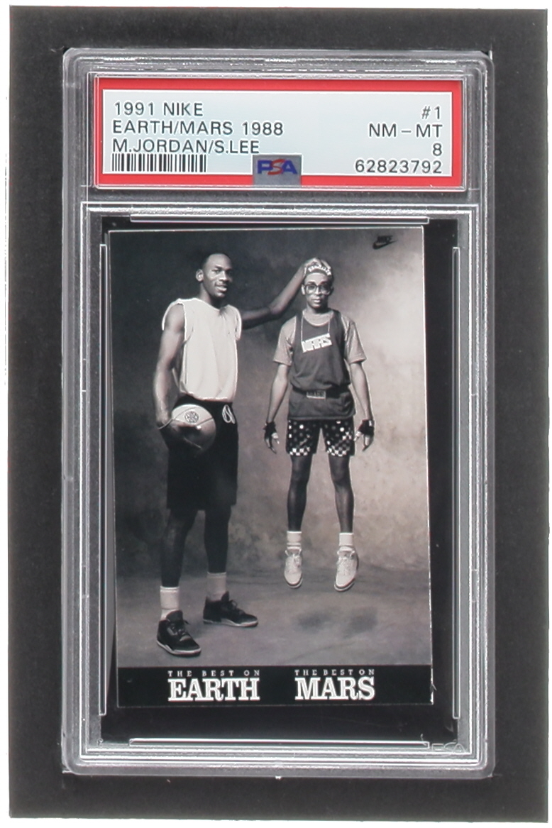 Michael Jordan / Spike Lee 1991 Nike #1 / Earth / Mars 1988 (PSA 8 ...