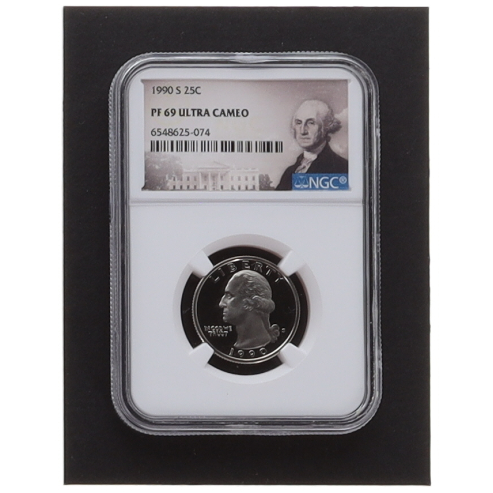 1990 Washington Silver Quarter - George Washington Label (NGC PF69 ...