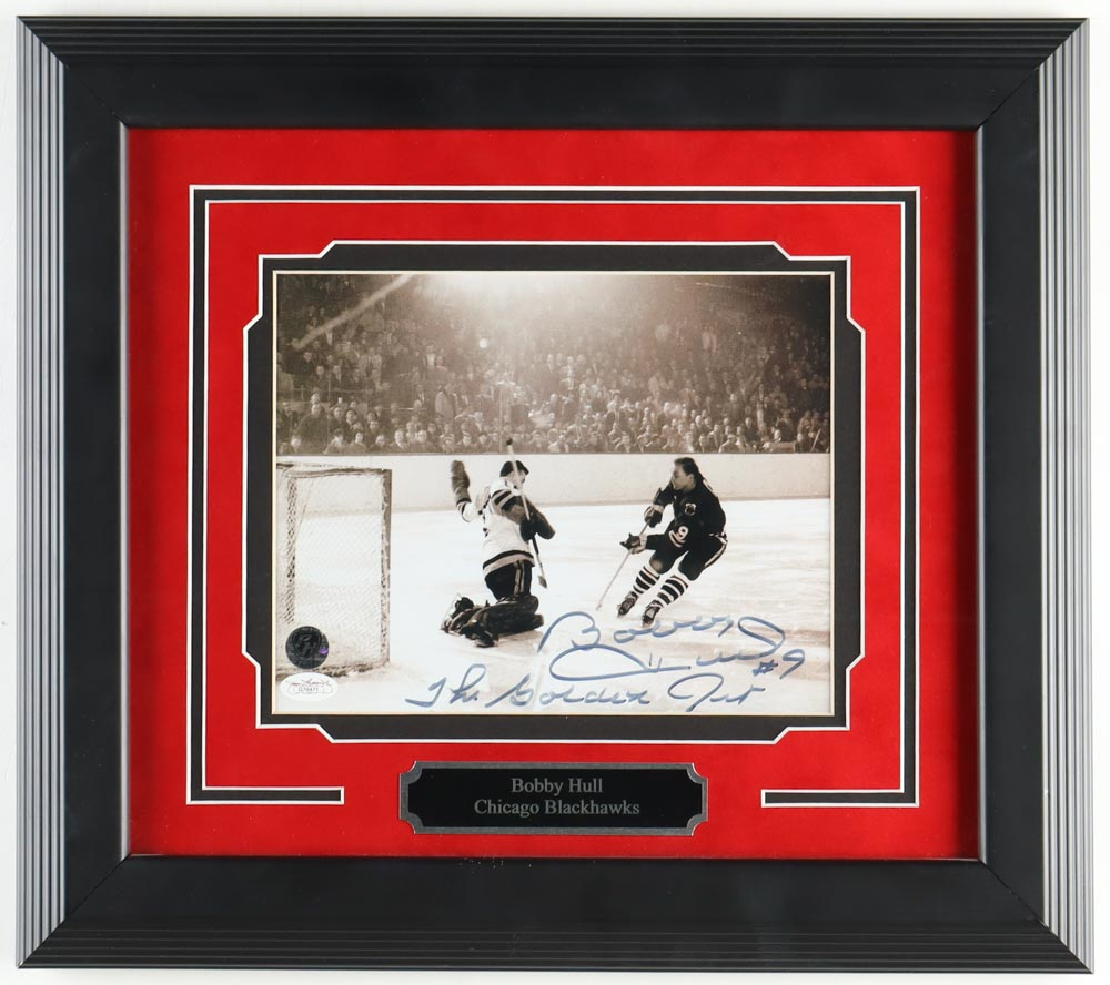 Bobby Hull Signed Custom Framed Photo Inscribed "The Golden Jet" (JSA ...