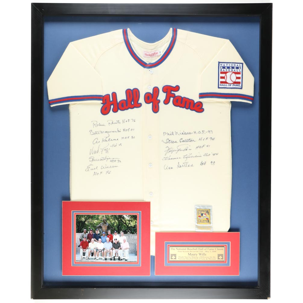Baseball Hall of Fame Lends Custom Framed Jersey Signed by (11) with ...