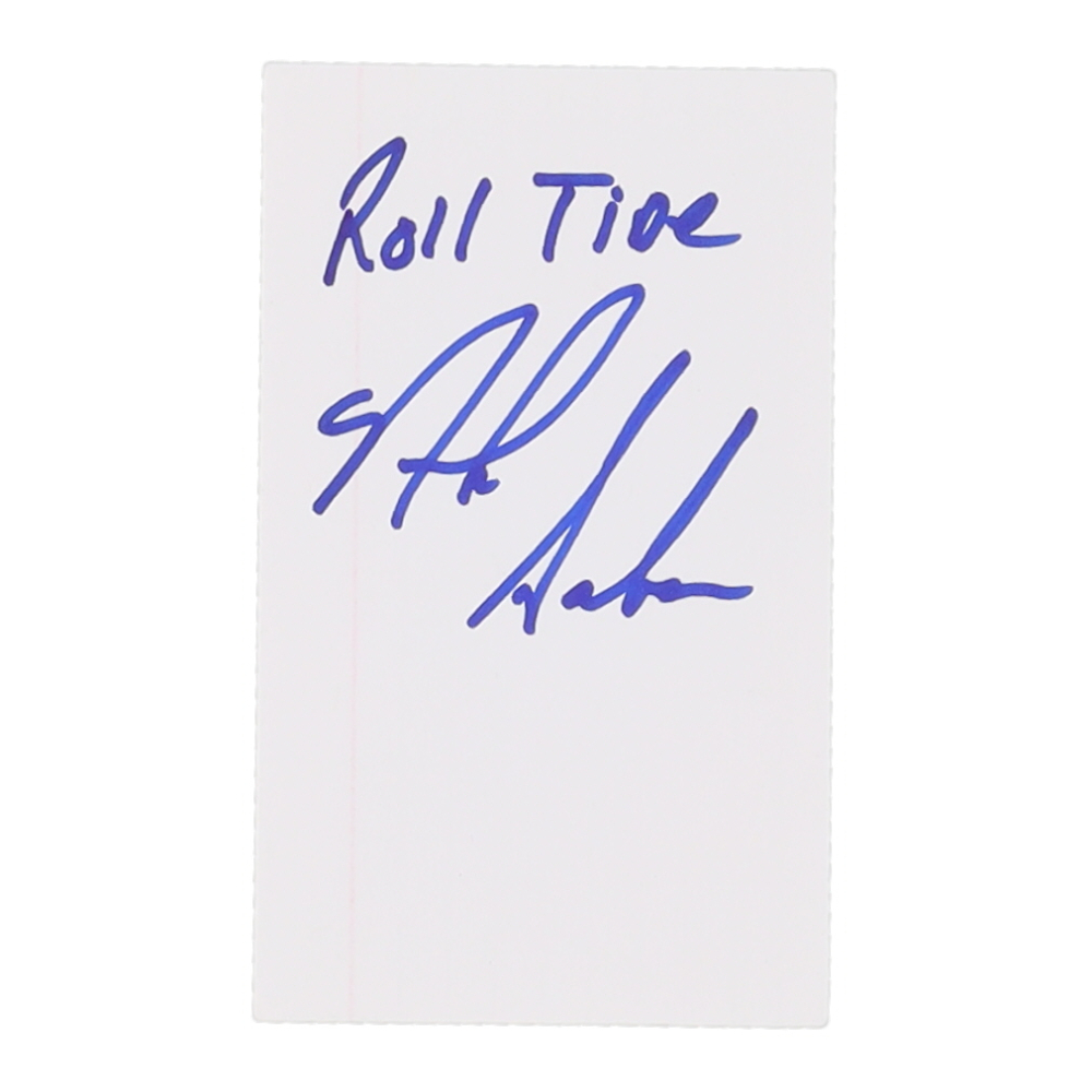 Nick Saban Signed Index Card Inscribed "Roll Tide" (JSA) | Pristine Auction
