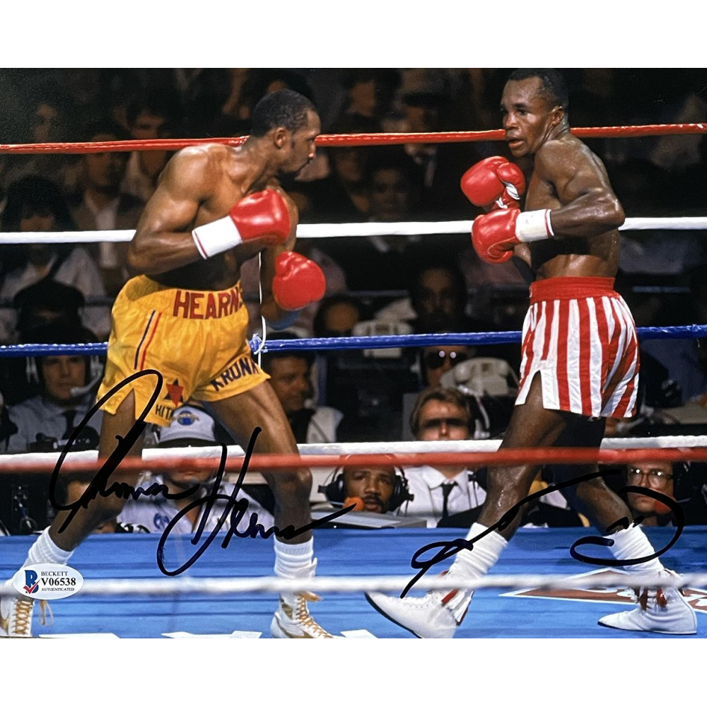 Sugar Ray Leonard & Thomas Hearns Signed 8x10 Photo (Beckett ...