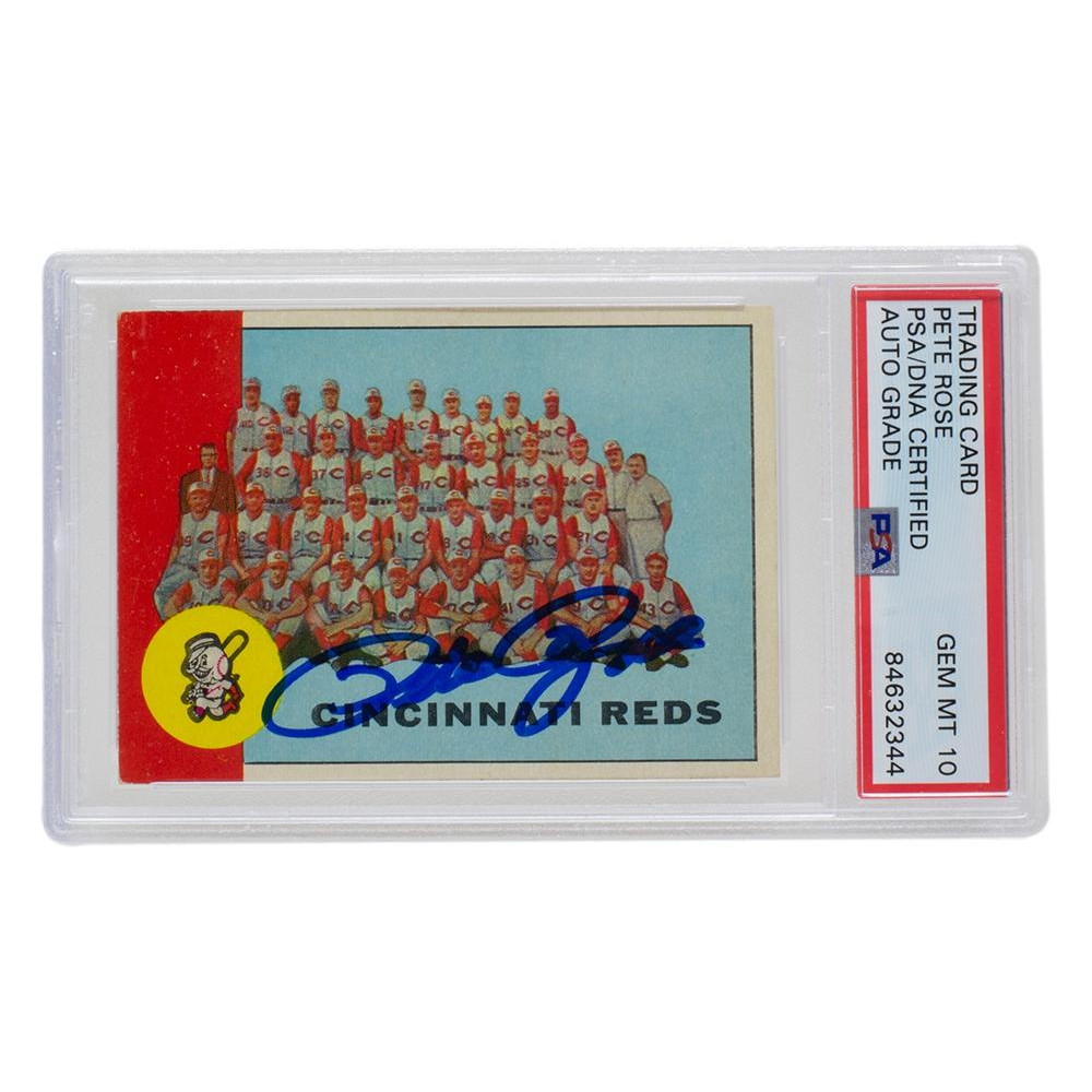 Pete Rose Signed 1963 Topps #63 Cincinnati Reds TC (PSA | Autograph ...