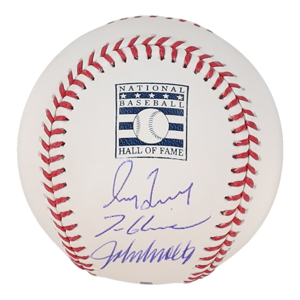 Greg Maddux, John Smoltz & Tom Glavine Signed Hall Of Fame OML Baseball (MLB) | Pristine Auction