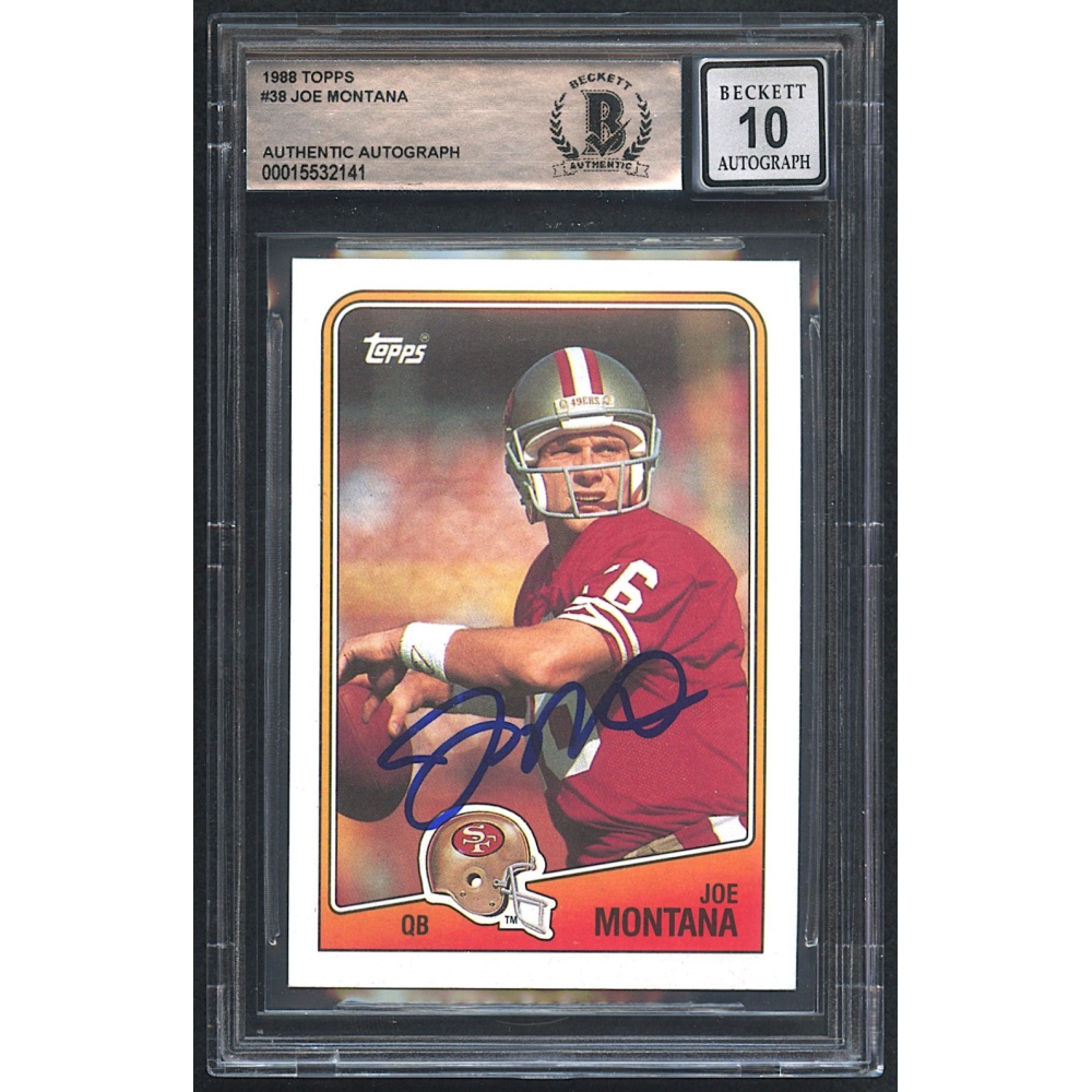 Joe Montana Signed 1988 Topps #38 (Beckett Encapsulated | Autograph ...