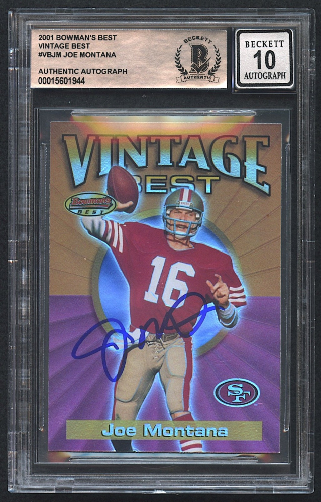 Joe Montana Signed 2001 Bowman's Best Vintage Best #VBJM (Beckett ...