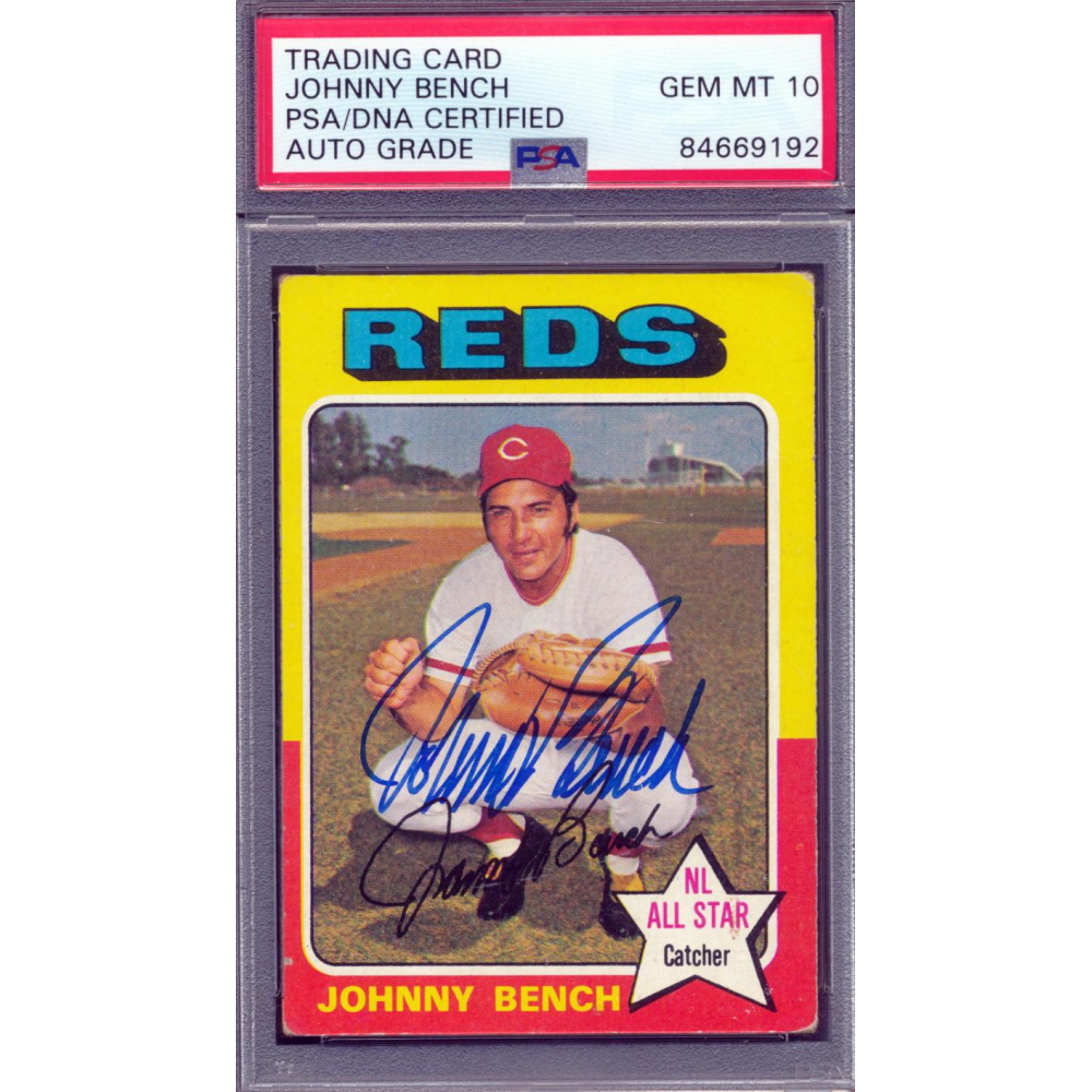Johnny Bench 1975 Topps #260 (PSA | Autograph Graded PSA 10) | Pristine ...
