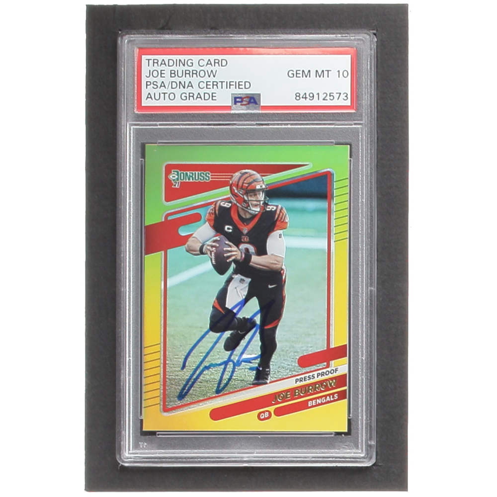 Joe Burrow Signed 2021 Donruss Press Proof Premium #211A (PSA ...