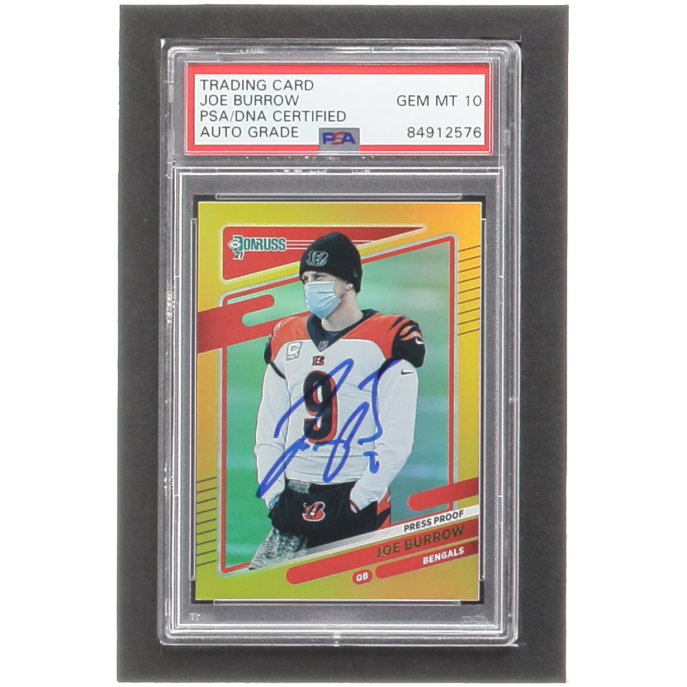 Joe Burrow Signed 2021 Donruss Press Proof Premium #211B VAR (PSA ...