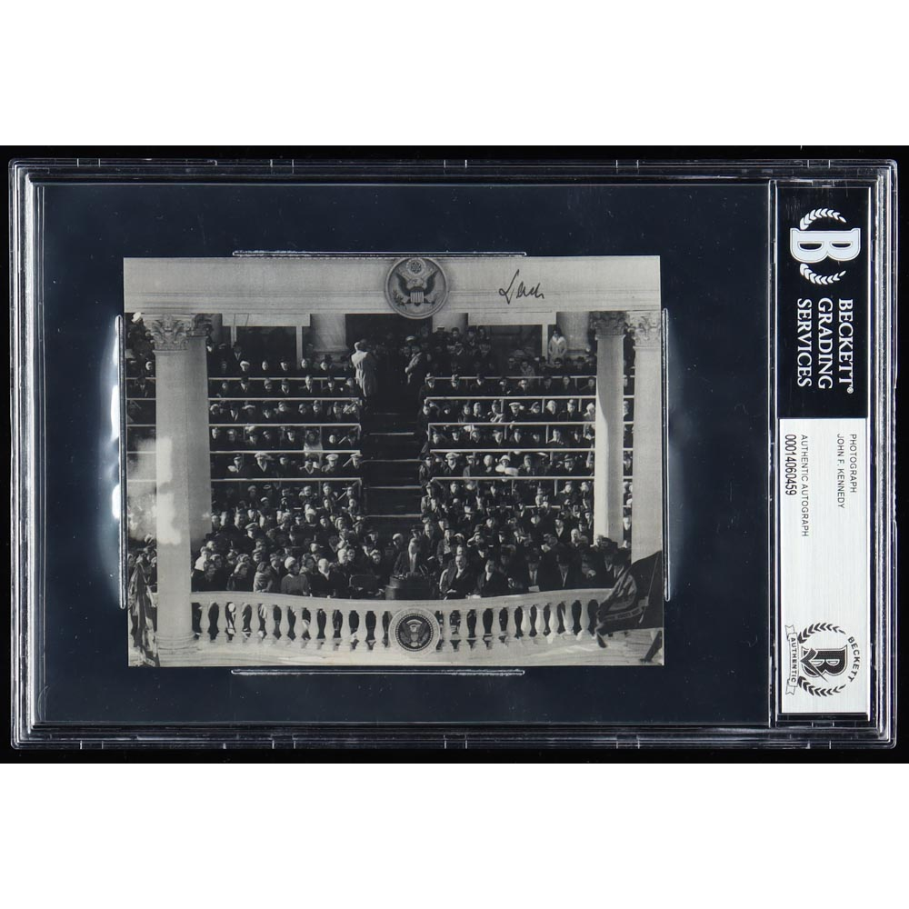 John F. Kennedy Signed Inauguration 4x6 Encapsulated Photo (Beckett ...