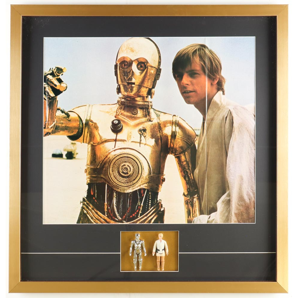 1977 "Star Wars" Custom Framed Poster Display With (2) Vintage Hasbro ...