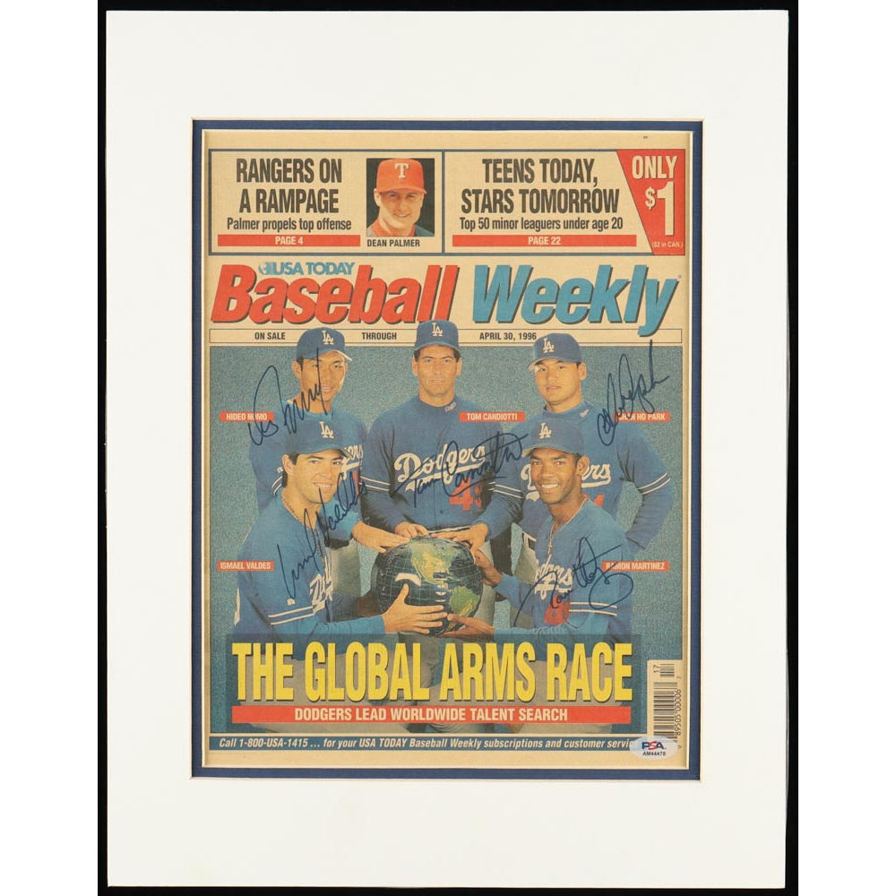 1996 "Baseball Weekly" Dodgers 14x18 Newspaper Custom Matted Display ...