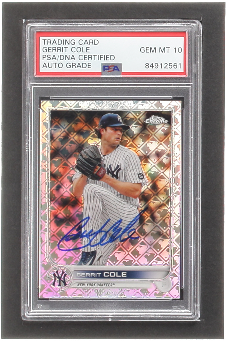 Gerrit Cole Signed 2022 Topps Chrome Logofractor #69 (PSA | Autograph ...