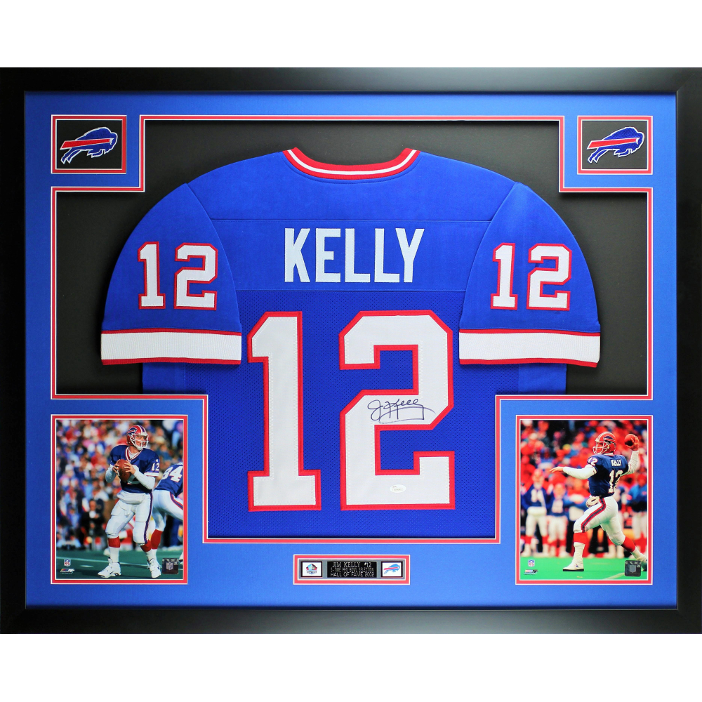 Jim Kelly Signed Custom Framed Jersey Display (JSA) | Pristine Auction
