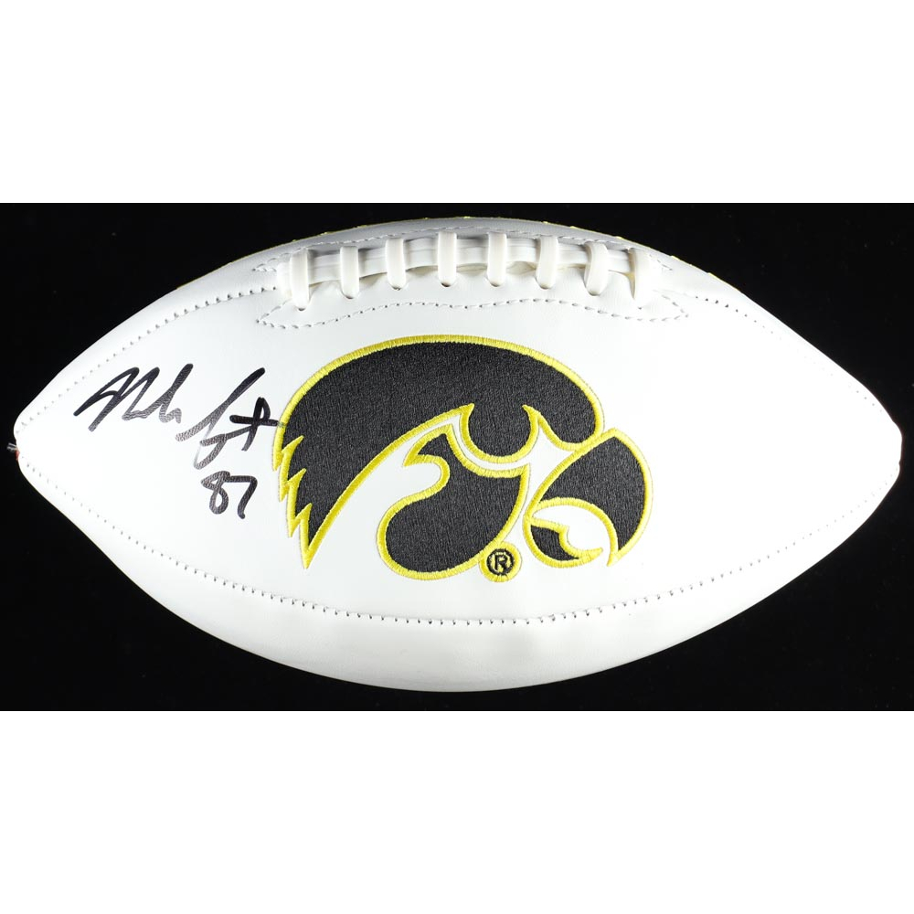 Noah Fant Signed Iowa Hawkeyes Logo Football (Beckett) | Pristine Auction