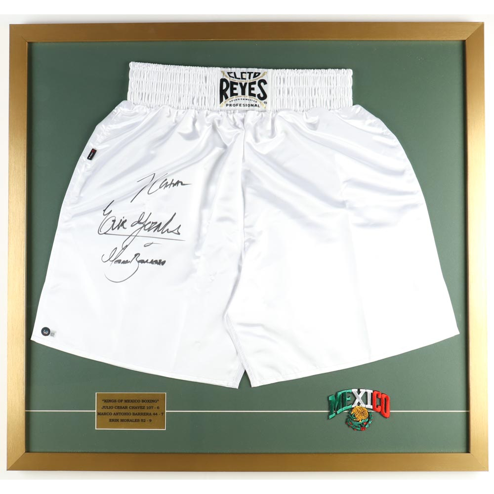 Julio Cesar Chavez, Marco Antonio Barrera & Erik Morales Signed Custom ...