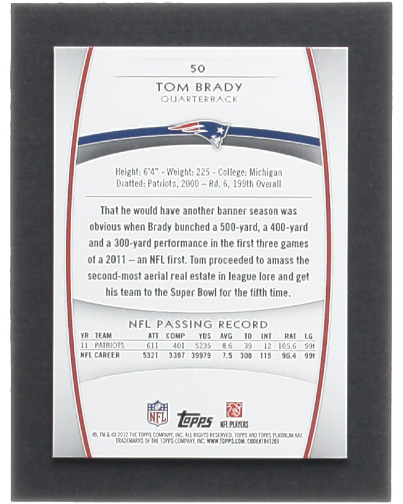 Tom Brady 2012 Topps Platinum #50 | Pristine Auction