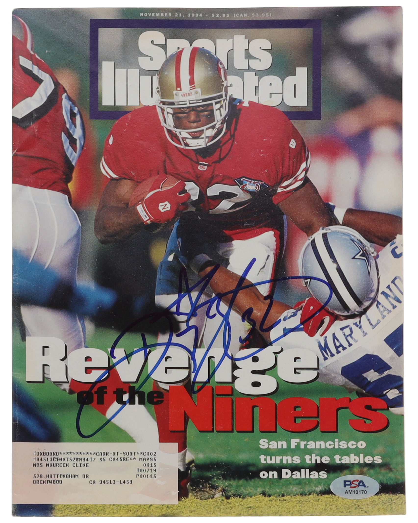 Ricky Watters Signed 49ers 1994 "Sports Illustrated" Magazine (PSA ...