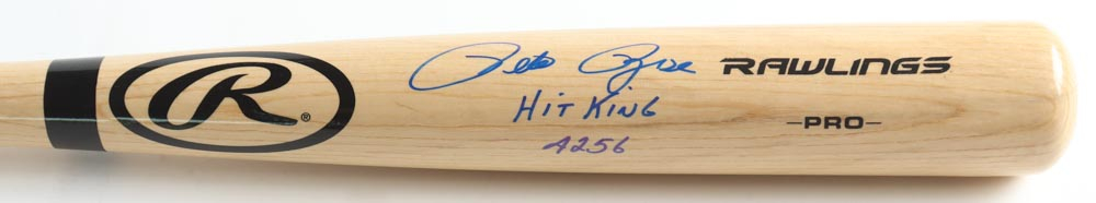 Pete Rose Signed Rawlings Pro Baseball Bat Inscribed "Hit King" & "4256 ...