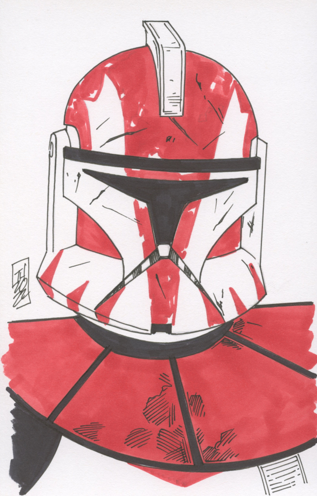 Clone Commander Ganch | Star Wars - Signed ORIGINAL Drawing by Tom ...