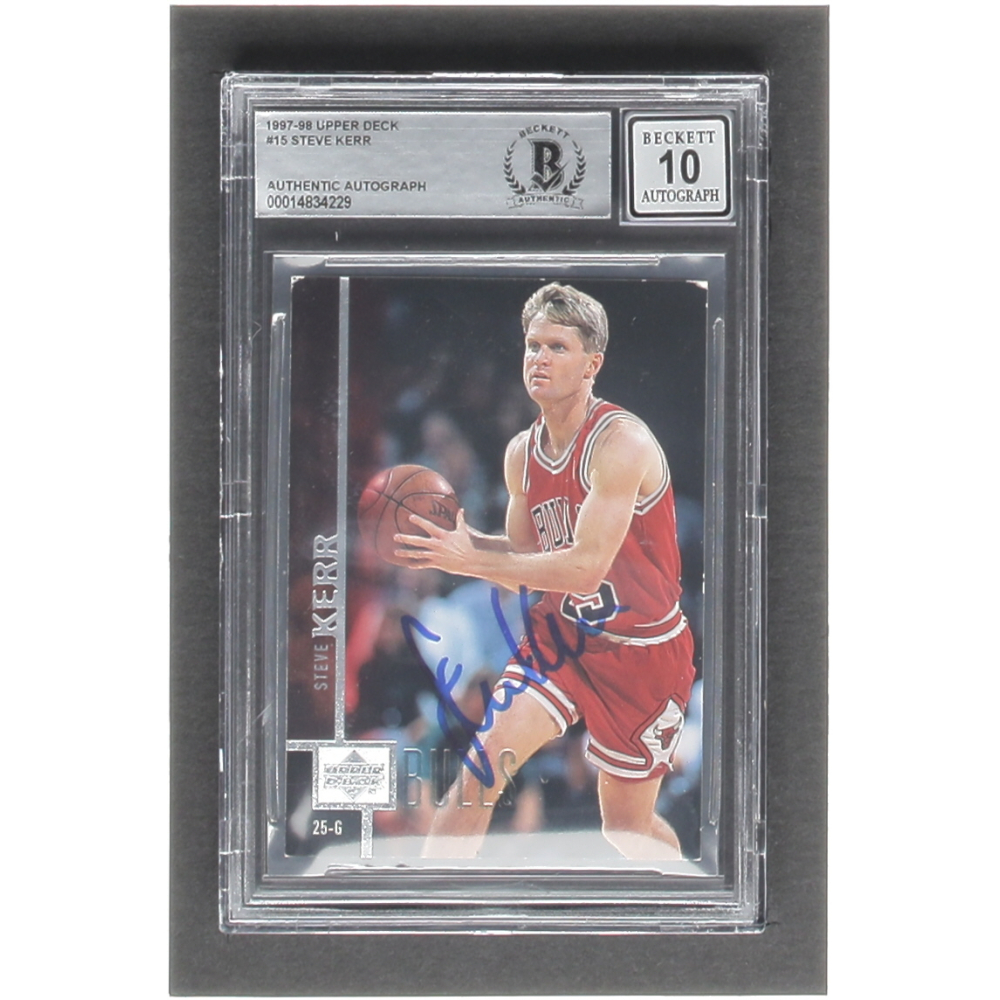Steve Kerr Signed 1997-98 Upper Deck #15 (BGS | Auto Grade 10 ...
