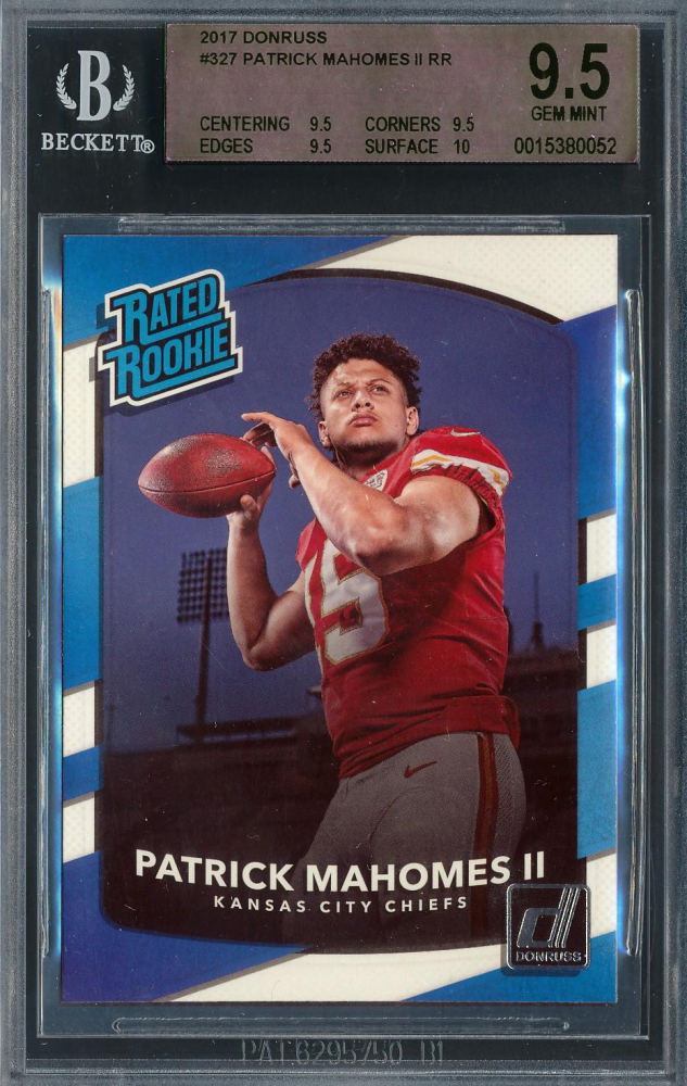 Patrick Mahomes II 2017 Donruss Rated Rookie #327 RC (BGS 9.5 ...
