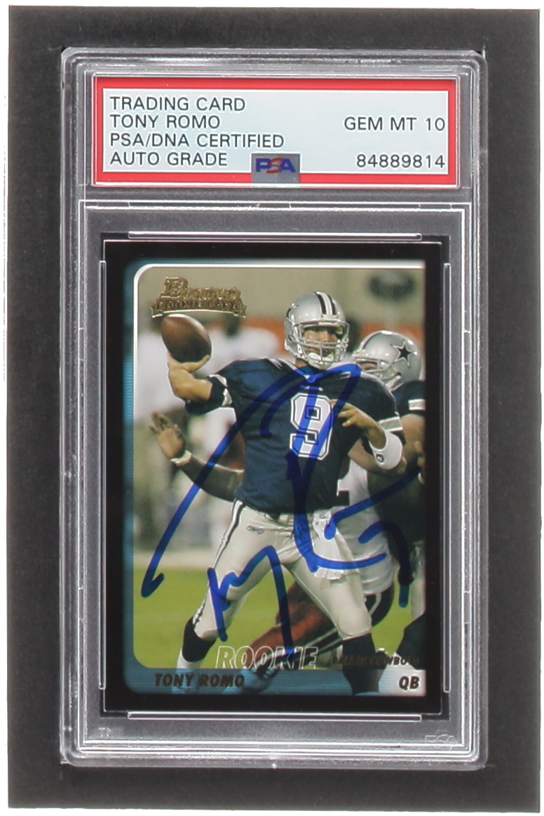 Tony Romo Signed 2003 Bowman #171 RC (PSA | Auto 10) | Pristine Auction