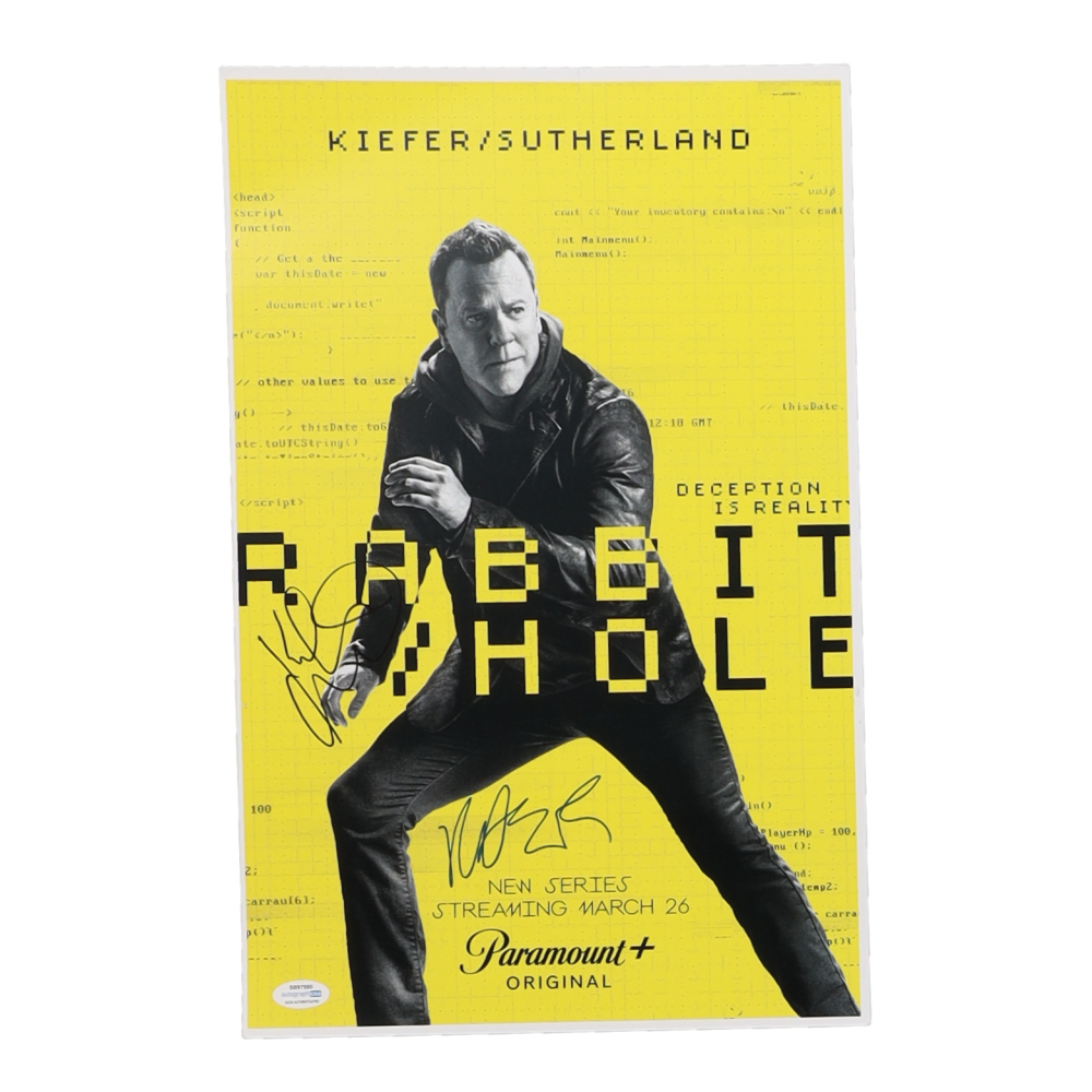 Kiefer Sutherland & Meta Golding Signed "Rabbit Hole" 11x17 Photo ...