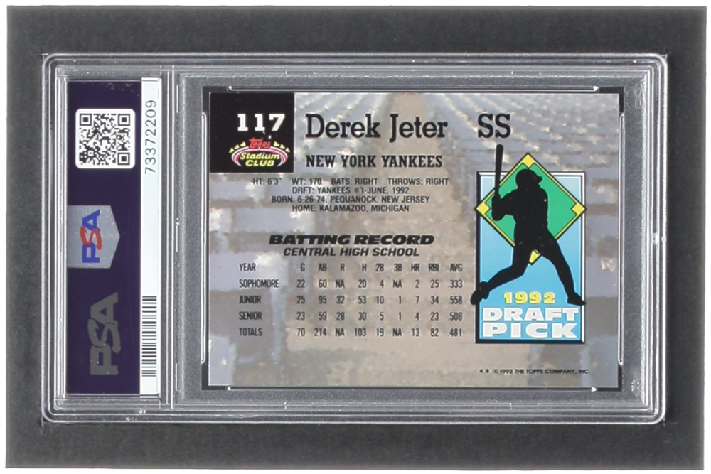 Derek Jeter 1993 Stadium Club Murphy #117 RC (PSA 9) | Pristine Auction