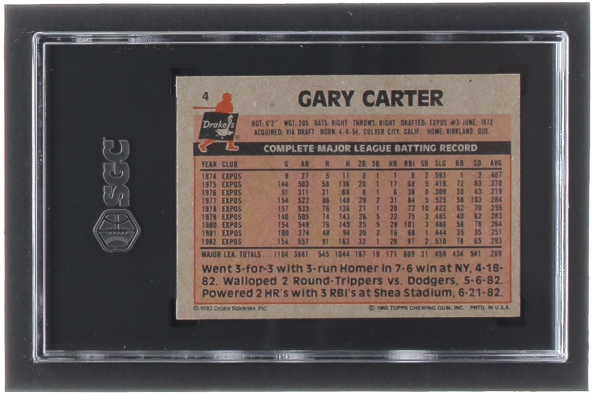Gary Carter 1983 Drake's #4 (SGC 7) | Pristine Auction