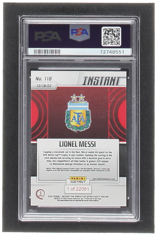Lionel Messi 2022 Panini Instant World Cup #118 (PSA 10) | Pristine Auction