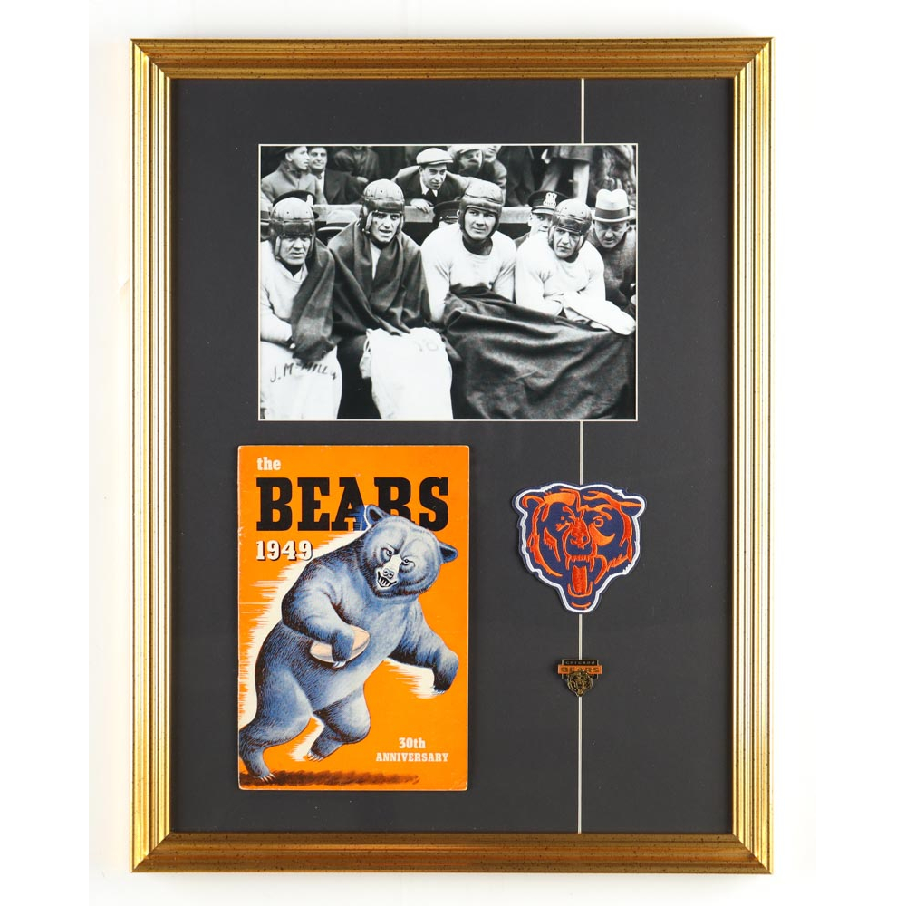 Bears Custom Framed Photo Display with 1949 Game Program, Pin & Bears ...