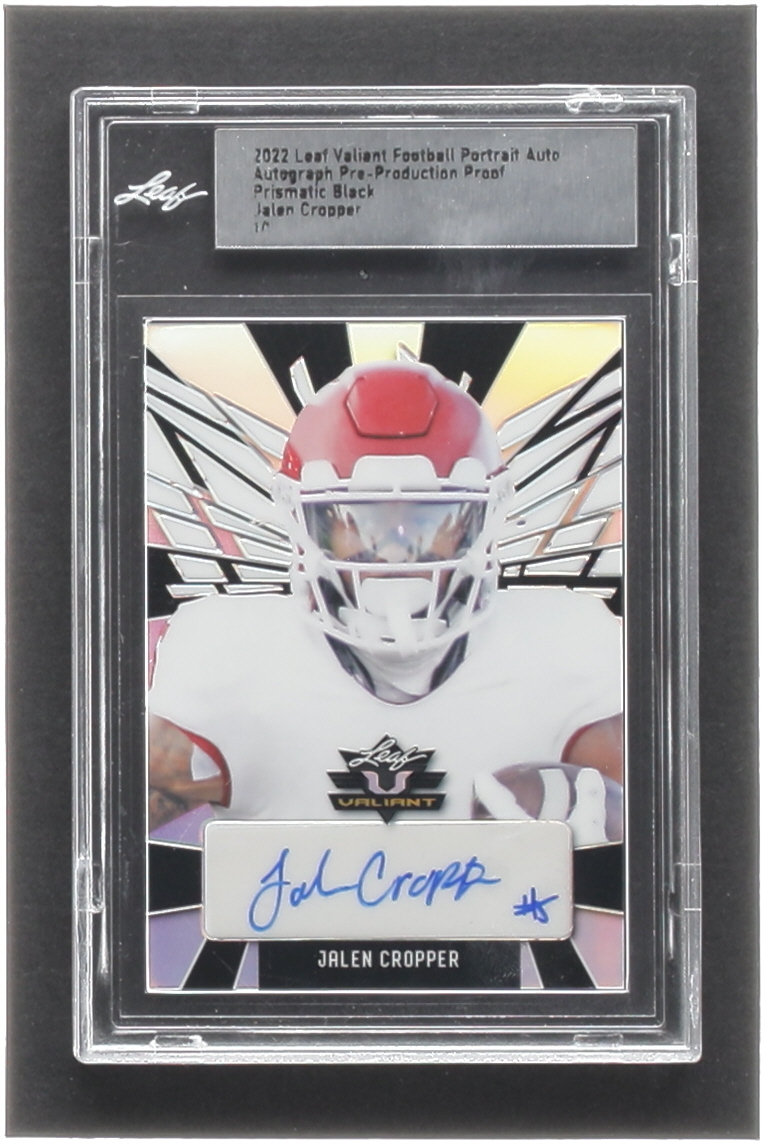 Jalen Cropper 2022 Leaf Valiant Football Portrait Pre-Production Proof ...